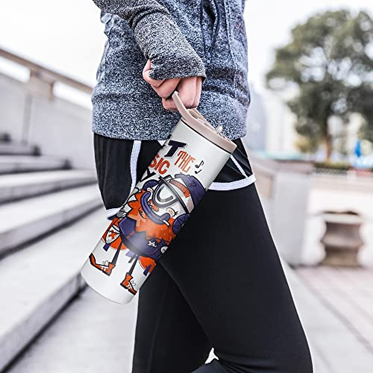 AGH 30oz Sublimation Tumblers with Handle Leak-proof Straight Skinny Tumblers with 2 Lids, Stainless Steel Insulated Vacuum Coffee Tumbler with Lid and Straw, 2 Pack Sublimation Blanks Travel Tumbler