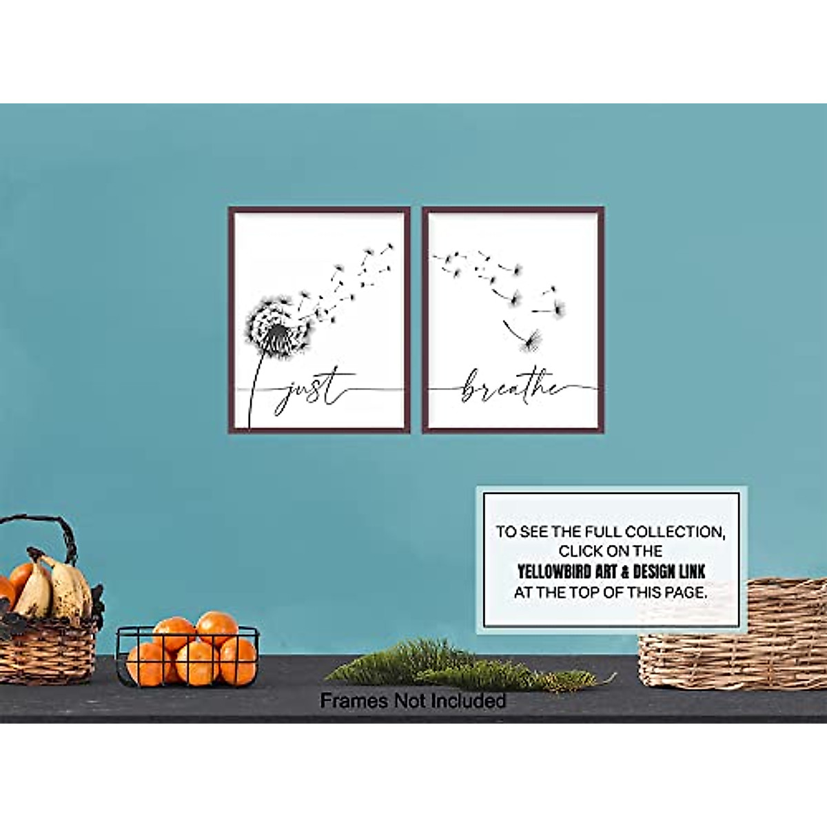 Just Breathe Poster Set 11x14 - Positive Quotes Wall Decor - Encouragement Gifts for Women - Inspirational Quotes Wall Art & Decor - Uplifting Gift for Women - Bedroom Wall Art - Living room Wall Art