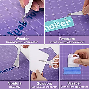 Accessories Bundle for Cricut Machine Maker, 43 pcs All in one Tool Kit Compatible for Cricut Machine, Cricut Maker Weeding Tool, Colored Pencil, Cutting Mat, Scraper, Ruler, Pen Adapter