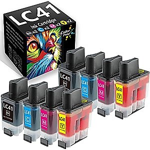 8-PackColorprint Compatible Ink Cartridge Replacement for LC41 LC-41 Work with MFC-3240C 3340CN 5440CN 5840CN Multi-Function FAX1840C 1940CN 2440C MFC-210C 420CN 620CN Printer (2BK, 2C, 2M, 2Y)