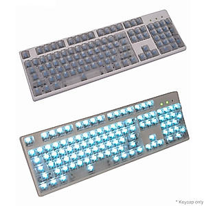 MOHALIKO 104 PBT Keycaps Set, Universal Stylish Clear Mechanical Keyboard Key Caps Replacement for Mechanical Gaming Keyboard Clear