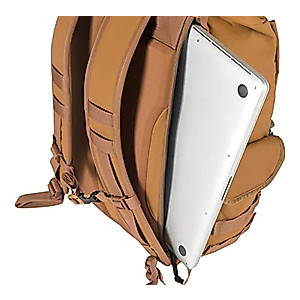 Carhartt Nylon Roll Top, Heavy-Duty Water-Resistant Backpack, Brown, One Size