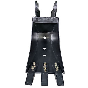 Titan Attachments 10" Fronthoe Bucket Fits Mini Skid Steer Fronthoe Backhoe Excavator, Bolt-on Forged Carbon Steel Teeth, Drainage Holes