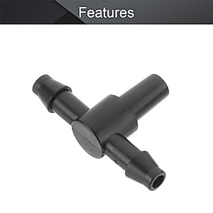 MroMax Barbed Connector 4/7 Flat 3 Way Fitting Sprinkler for Agricultural Irrigation Hydroponics and Drip Tubing Plastic Black 50pcs