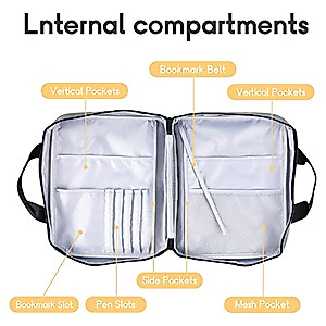 BMHLINYI Large Bible Cover, Church Bag with Handle Zippered Pocket，to Protect The Good Book，Perfect Gift for Men Women Father Kids.