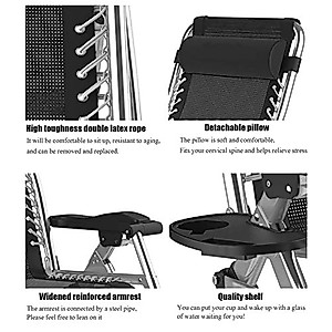 HEY FOLY Zero Gravity Chairs, Lawn Chairs Recliner Folding Portable Chaise Lounge for Indoor and Outdoor, with Detachable Cushion, Headrest, Cup Holder, Support 440 Lbs…