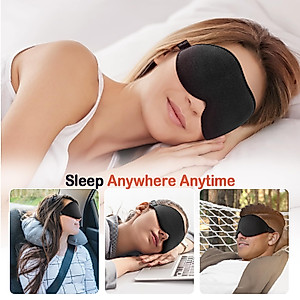 LitBear Sleep Mask for Side Sleeper Women Men, Eye Mask for Sleeping Light Blocking, 3D Contoured Cup Sleeping Mask, Soft Breathable Sleep Eye Mask with Adjustable Elastic Strap for Flight Nap