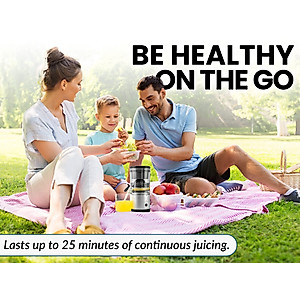 Zulay Kitchen Juice Vortex Lemon & Orange Juicer - Electric Citrus Squeezer & Presser - Rechargeable Juicer Machine - Wireless Portable Juicer - USB Charger & Cleaning Brush Included (Black/Silver)