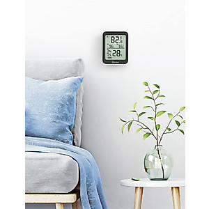 Govee Indoor Hygrometer Thermometer 3 Pack, Bluetooth Humidity Temperature Gauge with Large LCD Display, Notification Alert with Max Min Records, 2 Years Data Storage Export for Room Greenhouse, Black