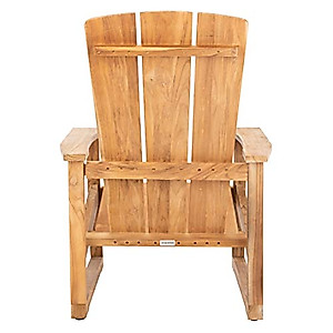 SAFAVIEH Couture Patio San Juan Natural Brazilian Teak Wood Outdoor Adirondack Chair