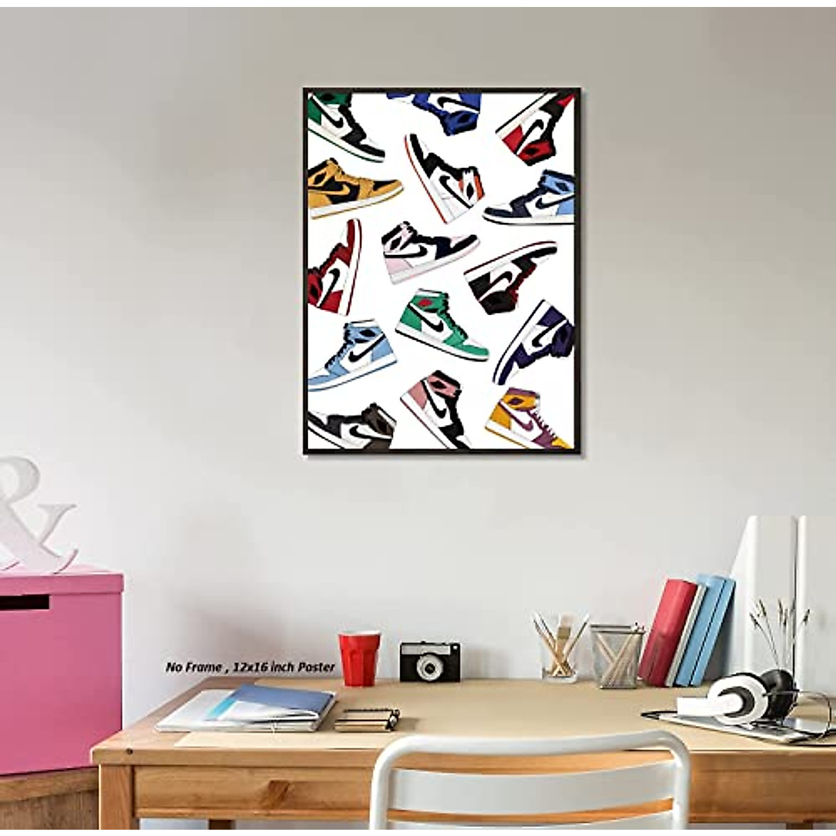 Hypebeast Custom Sneaker Poster – (12x16 Inch) Unframed – AJ Wall art, Hypebeast Room Decor, Michael Jordan Poster, Sneaker Air Gym Shoes Shoebox Collection Aesthetic Cool Poster for Teen Boys Guys Men Room Dorm Bedroom Wall Decor by LIYA Design Prints