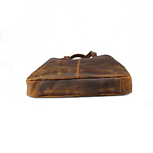 Leather Castle Vintage Buffalo Hide Women’s Tote Bag, Travel Handbag, Shopping Shoulder Bags, Large - Brown