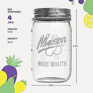 SEWANTA Wide Mouth Mason Jars 32 oz. (26) (12)