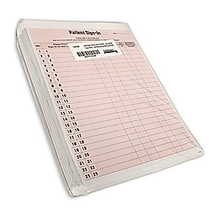 Tabbies Patient Sign-In Label Forms, 8-1/2" x 11" Form, Salmon, 23 Labels/Sheet, 125 Sheets/Pack (TAB14530)