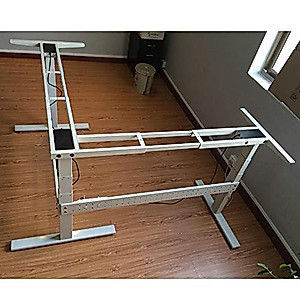 Bookshelf Height-Adjustable L-Shaped Standing Corner Desk Frame, Intelligent Electric Lifting Table with 4 Automatic Memory Keyboards, Heavy-Duty Steel Desk can Rotate 120°, for Home Office