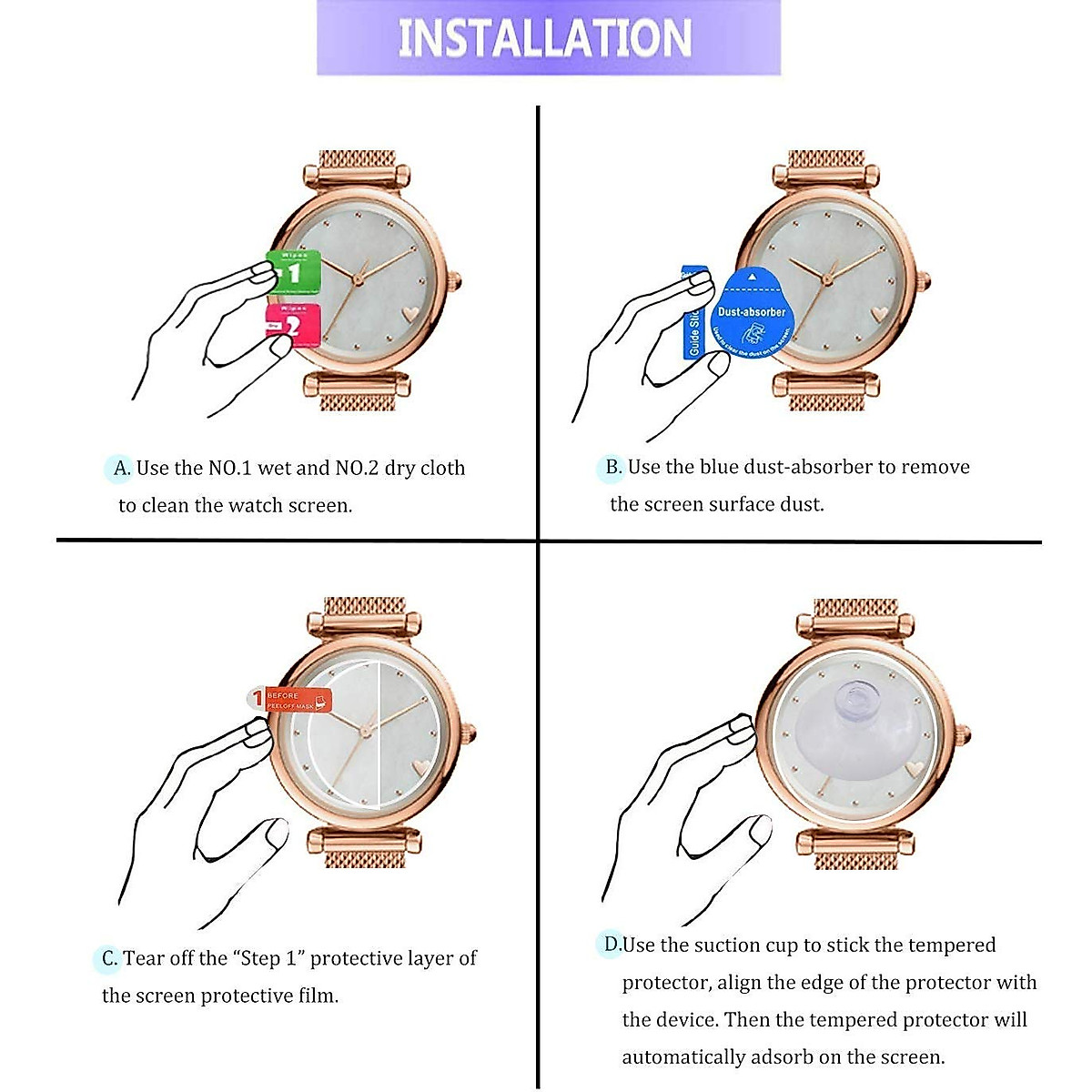 Xinhewong 3-Pack for Fossil Gen 6 Smartwatch (42mm) Smartwatch Screen Protector Tempered Glass for Fossil Gen 6 Smartwatch 42mm Smartwatch [2.5D 9H Hardness][Anti-Scratch]