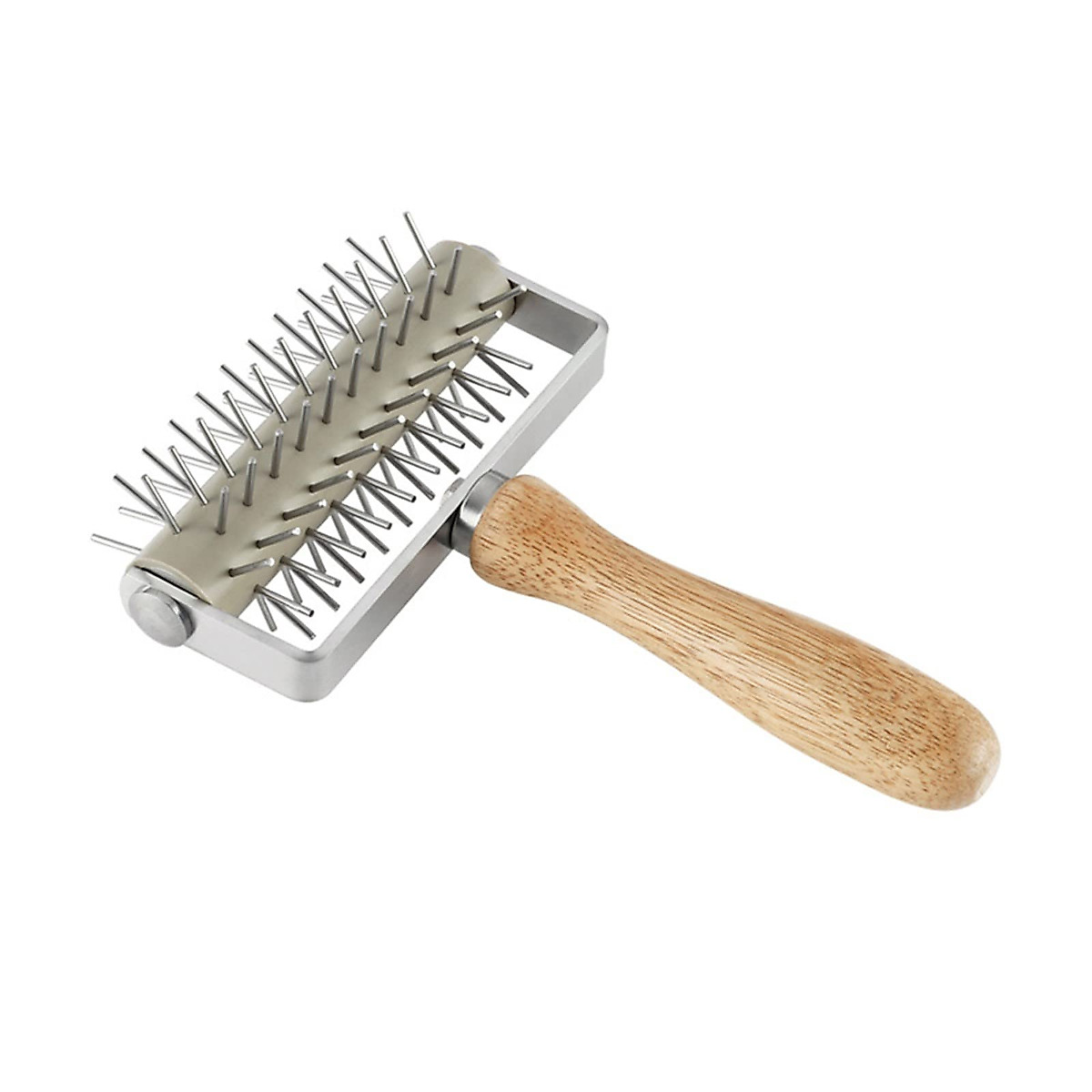 Stainless Steel Pizza Dough Roller Docker,Time-Saver Pizza Dough Roller Docker with Wood Handle, Pizza Bread Pin Puncher Pizza Wheel, for Pizza Cookie Cake Pie Pastry Bread Dough