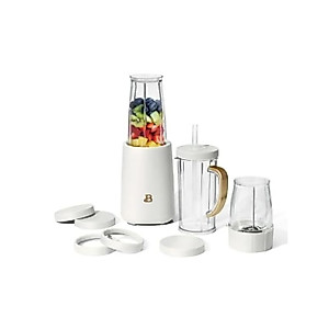 Generic Beautif*ul Personal Blender Set with 12 Pieces, by Drew Barrymore (White Icing), 13.5