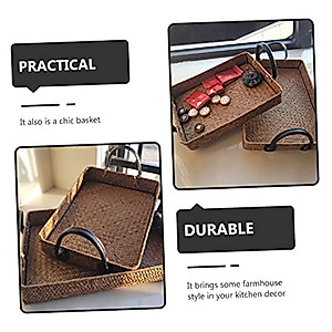 Cabilock 2pcs Handwoven Seagrass Storage Basket Small Woven Basket for Wedding Bathroom Kitchen Supplies