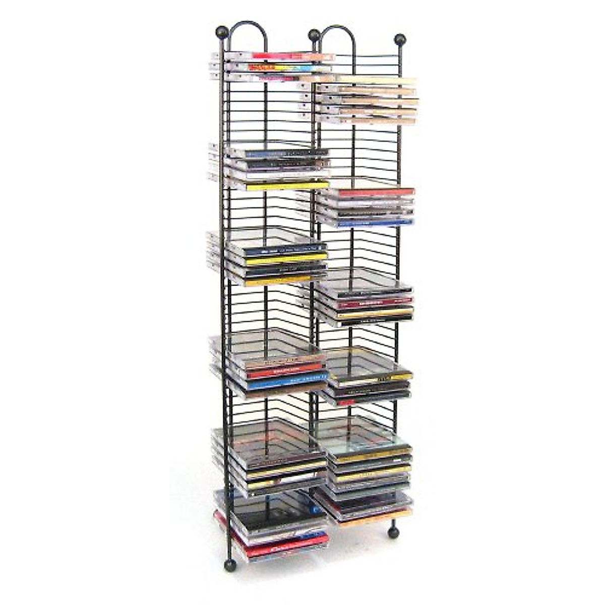 Atlantic Nestable 100 CD Tower - Holds 100 CDs, Efficient Side by Side Space-Saving Design, Heavy Gauge Steel Construction, Gunmetal Finish PN63705079