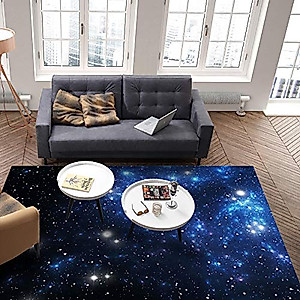 Constellation Large Area Rugs 5' x 7', Throw Carpet Floor Cover Nursery Rugs For Kids, Outer Space Star Nebula Astral Cluster Astronomy Theme Galaxy Mystery Modern Kitchen Mat Rugs For Bedroom