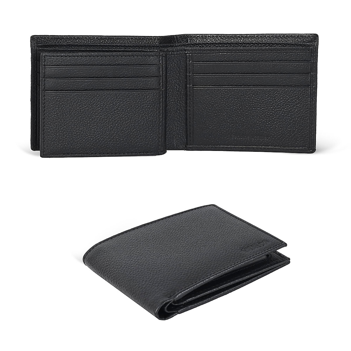 ESTALON Thin Leather Wallet For Men | Minimalist Design | Multiple Card Holder | RFID Blocked (Coal)