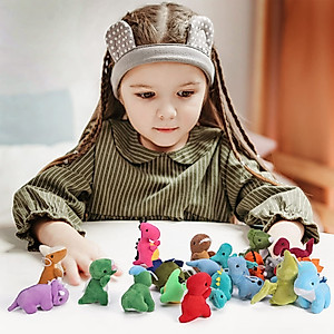 20 Pack Dinosaur Plush Stuffed Set, Mini Animal Cute Dinosaur Figures, Soft Keychain Toy for Kids Toddler Goodie Bag Filler, Doll Machine, Treasure Carnival Prizes Birthday Party Favors Gifts