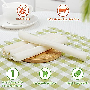 MON2SUN Dog Rawhide Rolls Twist Sticks Dog Chew Treats Natural Flavor 6-6.5 Inch 40 Count for Puppy and Small Dogs