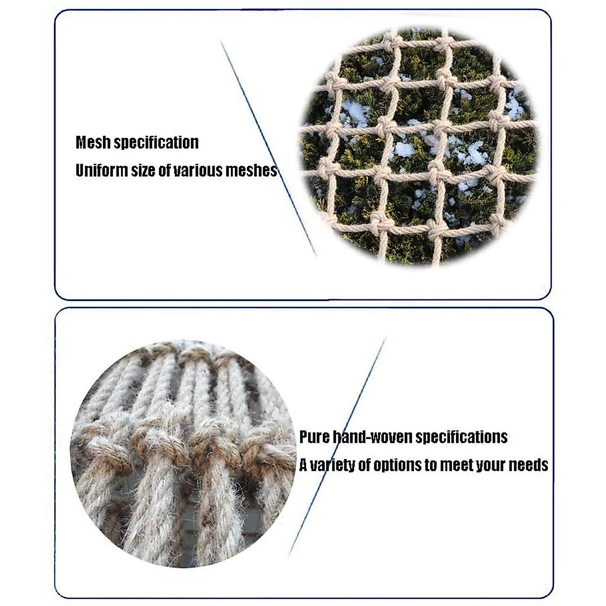 Child Climbing Safety Net Heavy Duty Hemp Rope Cargo Net Playground Railing Protective Net Outdoor Treehouse Kids Swing Rope Netting Hammock Fence Decoration (Size : 1 * 2m(3 * 7ft))