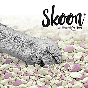 (1 Bag) Skoon All-Natural Cat Litter -Lavender Scent- light-weight, non-clumping, low maintenance & eco-friendly. Absorbs & seals liquids for best odor control