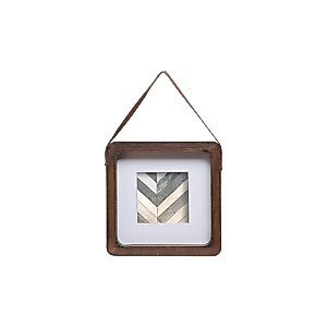 Foreside Home and Garden Frame Natural 4 x 4 inch Decorative Wood Hanging Picture, 39