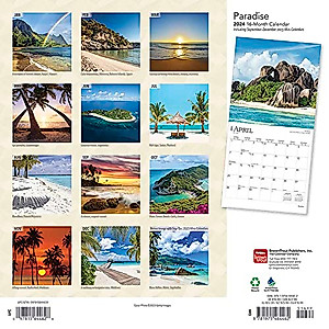 Paradise | 2024 12 x 24 Inch Monthly Square Wall Calendar | BrownTrout | Scenic Travel Nature Beach
