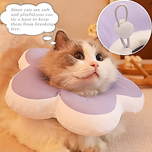 ZIVUYTAQ Cats Cone Collar,Cat Recovery Collar Waterproof Flower Adjustable Cone,Soft Elizabethan Collar for Kitten Small Dogs Stop Licking After Surgery(Y1002-03-XS)