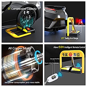 BEESOM Automatic Remote Control Parking Lock, Parking Space Lock with 25° Swing Am Range, Parking Space Lock Folding Parking Barrier