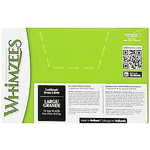 Whimzees 30-Count Box of Toothbrush Stars Dental Treats for Pets, Large