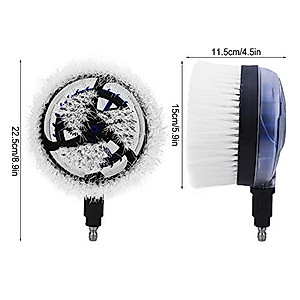 White Drill Scrub Brush Car Pressure Washer Rotating Brush With Soft Surface For Cleaning Painted Vehicles Boats Flat Window Glass Stucco, Power Tool Accessories