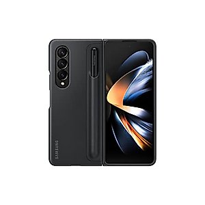 SAMSUNG Galaxy Z Fold4 Standing Cover with S Pen and S Pen Holder, Protective Phone Case with Kickstand for Hands Free Viewing, US Version, Black