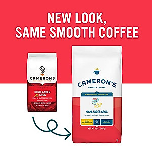 Cameron's Coffee Highlander Grog Flavored Ground Coffee, Light Roast, 100% Arabica, 32-Ounce Bag, (Pack of 1)