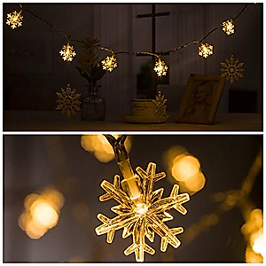 Christmas Snowflake String Lights 20LED-(2M/6.56ft), 2 Lighting Modes for Home Garden Party Centerpiece Decoration