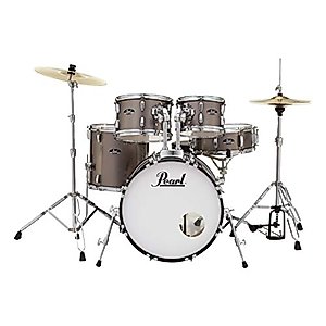 Pearl Roadshow Drum Set 5-Piece Complete Kit with Cymbals and Stands, Bronze Metallic (RS505C/C707)