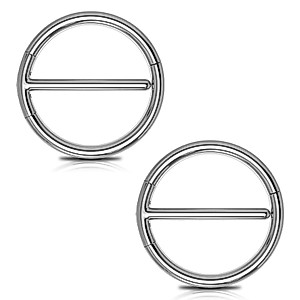 OUFER 14G Nipple Rings, Grade 23 Solid Titanium Nipple Clicker, Nipple Barbell, Round Nipple Piercing Jewelry for Women