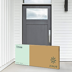 ZINUS Trina Upholstered Headboard, Button Tufted Upholstery, Adjustable Height, Easy Assembly, Light Grey, Full