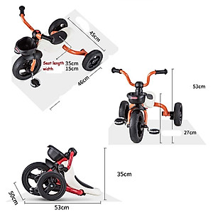 Ygqtbc Children's Tricycle,Perfect for Beginner Riders Ages 2+ – Encourages Active Play – Durable Design with Built-in Safety Features – Comfortable Ride (Color : B)