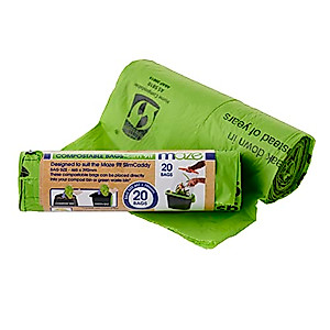 Amazon Exclusive Combo - 48 Gallon Compost Tumbler with Compost Cart, 9 Liter Compost bin, 3 Rolls of Corn Bags and Plant Caddy