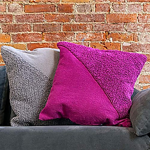 Refinery29 | Sawyer Collection | 100% Cotton Luxury Decorative Textured Throw Pillows, Ultra Soft with Stylish Modern Woven Tufted Design for Home Décor, Purple