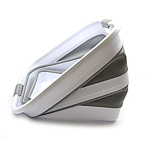 SAMMART 35L(9.2 gallon) Set of 2 Collapsible Plastic Laundry Basket-Square Tub/Basket-Foldable Storage Container-Portable Washing Tub-Space Saving Hamper,Water capacity 28L(7.4 gallon) (2, Grey)