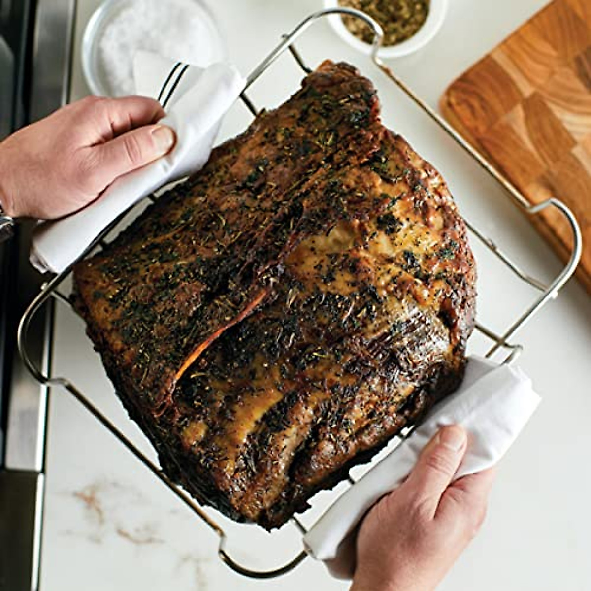 KitchenAid 5-Ply Clad Roasting Pan/Roaster with Removable Rack, 15 Inch x 11.5 Inch, Polished Stainless Steel