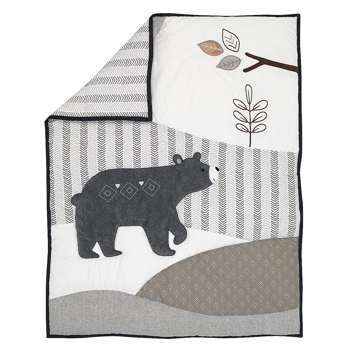 Lambs & Ivy Woodland Forest Animal Nursery 3-Piece Mini Crib Bedding Set - Gray