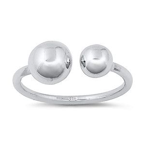 Beautiful High Polish Open Circle Ring New .925 Sterling Silver Band Size 10