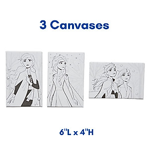 Disney Frozen 2 Paint Set for Kids Elsa Painting Set with 3 Canvases